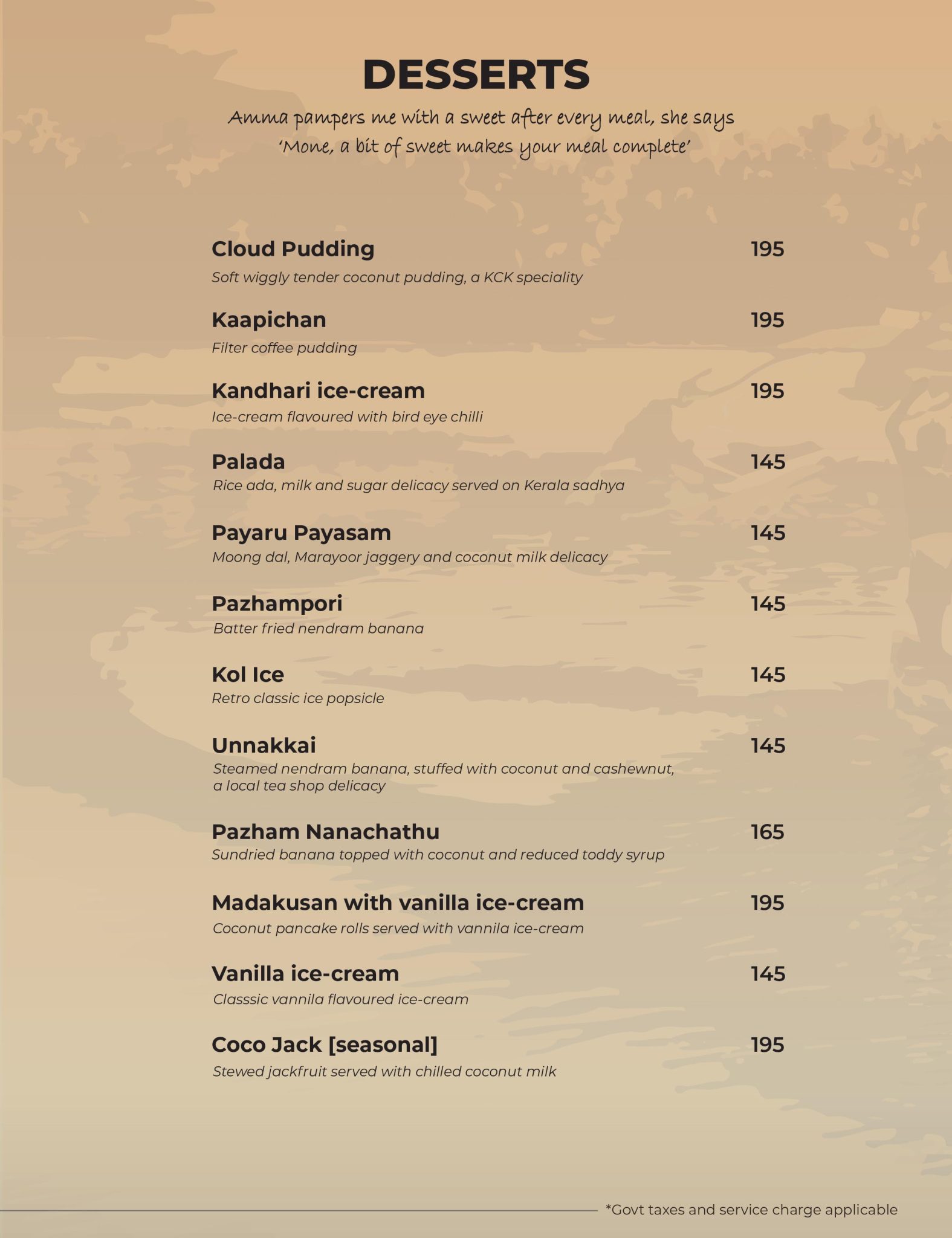 Menu – Kappa Chakka Kandhari