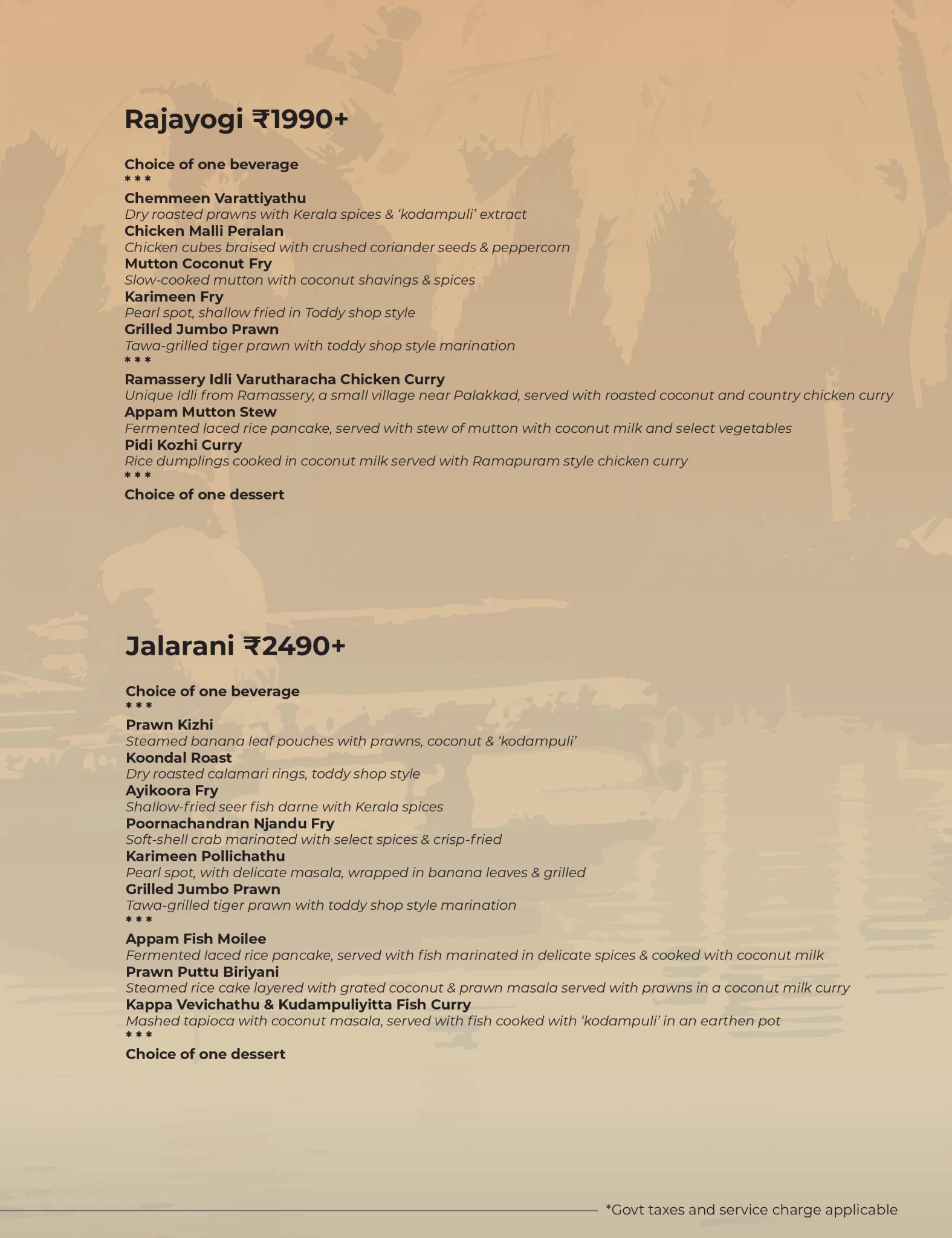 Menu – Kappa Chakka Kandhari